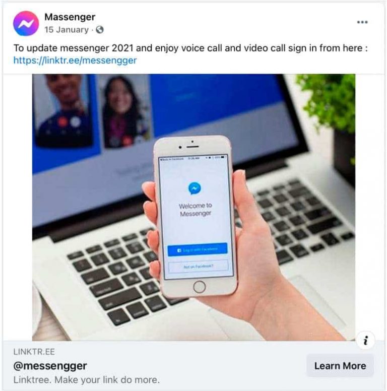 Facebook ads used in spreading Facebook Messenger phishing scam