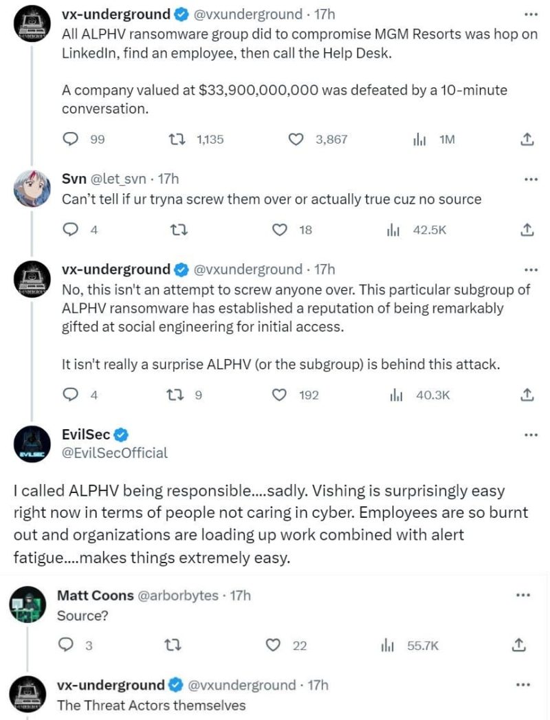 ALPHV Ransomware Used Vishing to Scam MGM Resorts Employee