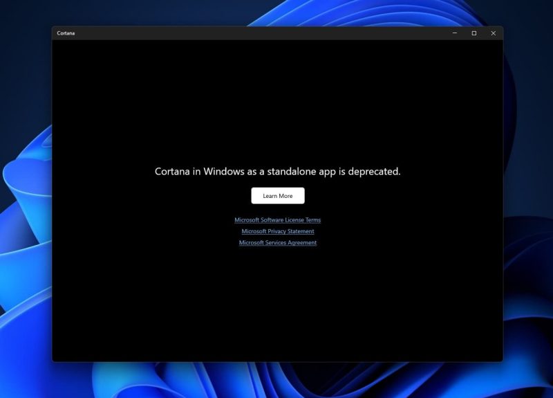 Microsoft Bids Farewell to Cortana App on Windows 11