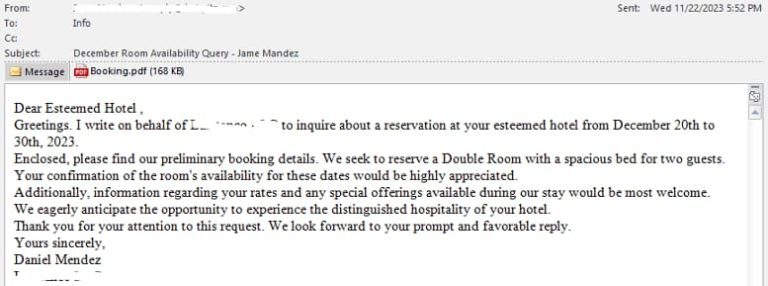 Fake hotel reservation phishing scam uses PDF links to spread MrAnon ...