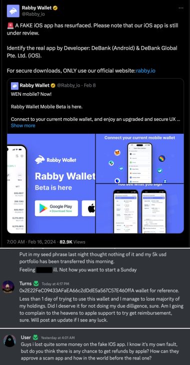 Apple Approves Fake App Before Real Rabby Wallet, Users' Funds Stolen