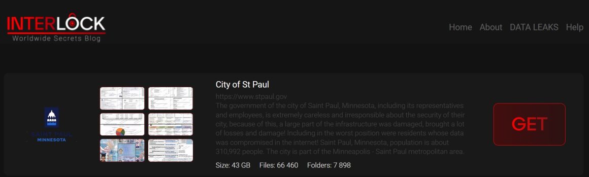Interlock Ransomware Group Leaks 43GB of Data in City of St. Paul ...