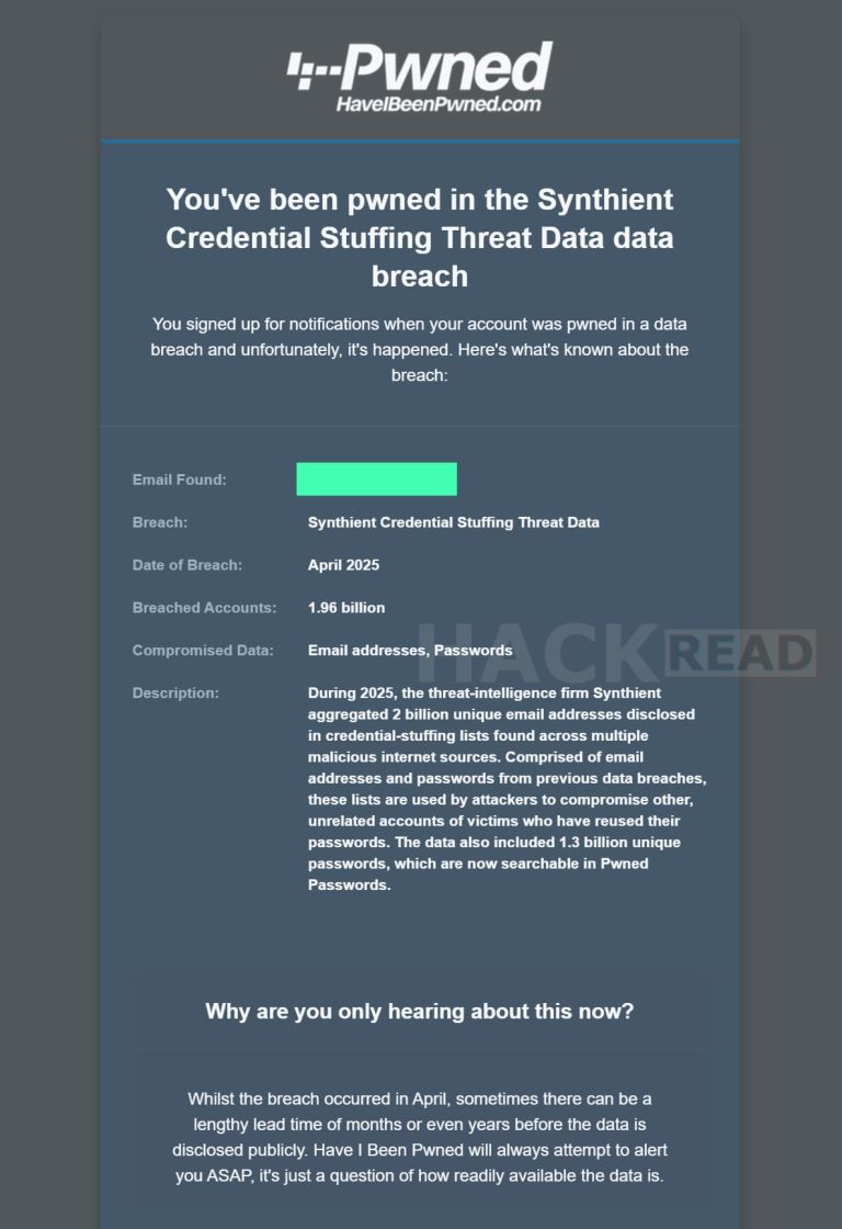 Have I Been Pwned Adds 1.96B Accounts From Synthient Credential Data