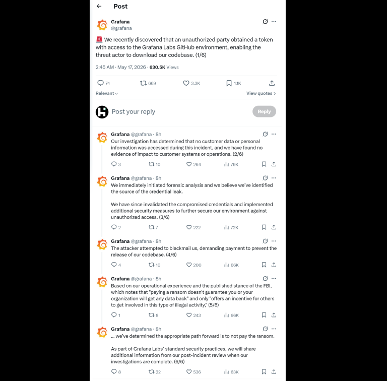 Grafana Says It Rejected Ransom Demand After Source Code Theft