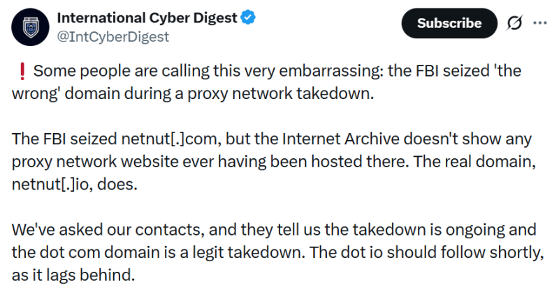 FBI Seizes NetNut Domains as Google Disrupts 2M Device Proxy Network